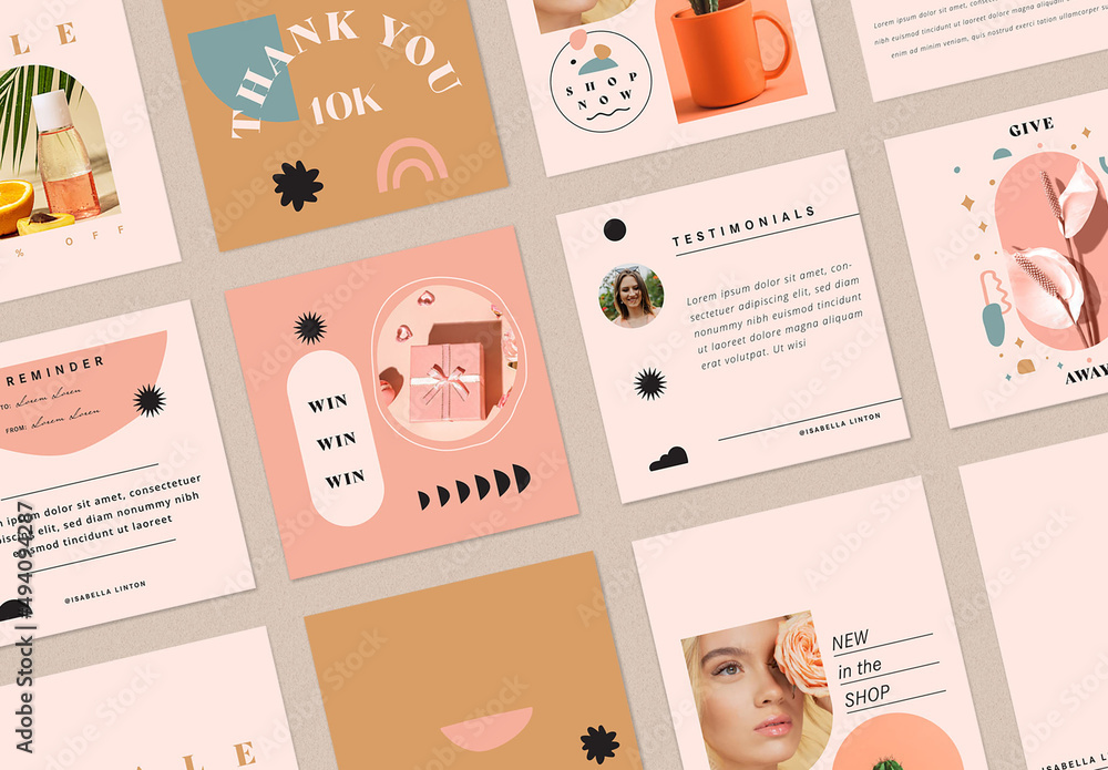 Abstract Social Media Layouts with Post and Story Design Stock Template ...