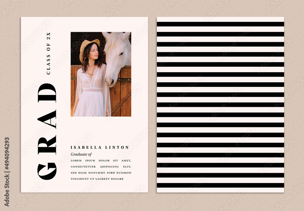 Modern Type Graduation Invitation Layout Stock Template | Adobe Stock