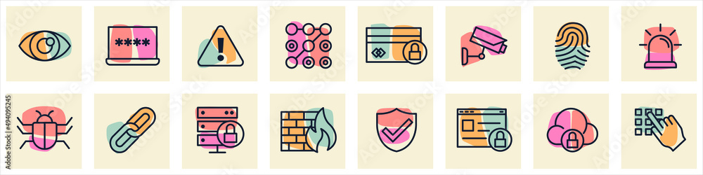 Security set icon symbol template for graphic and web design collection ...