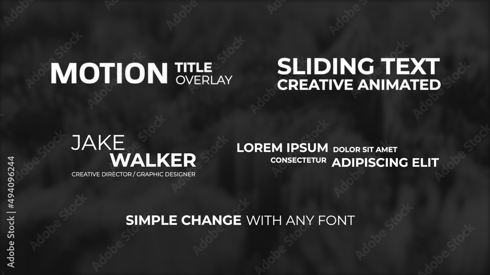 Dynamic Modern Title Overlays Stock Template | Adobe Stock