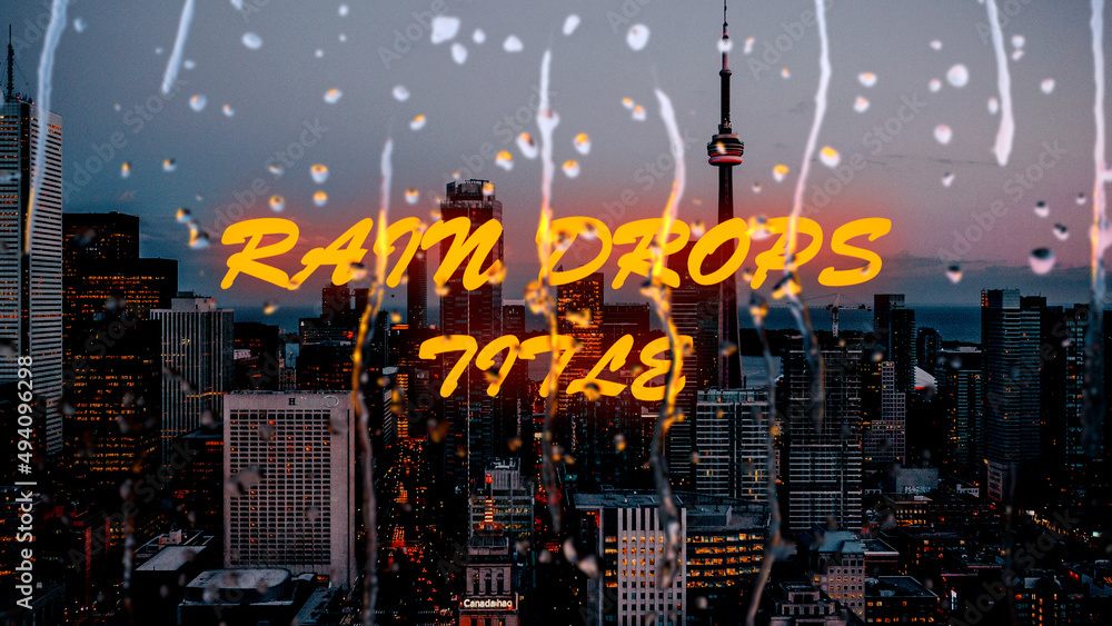Rain Drops Title Stock Template | Adobe Stock
