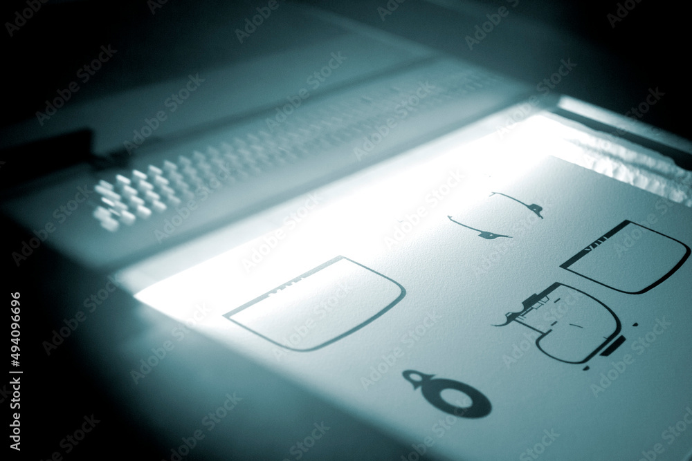 Industrial professional powder 3D printer printing process. Multi Jet ...