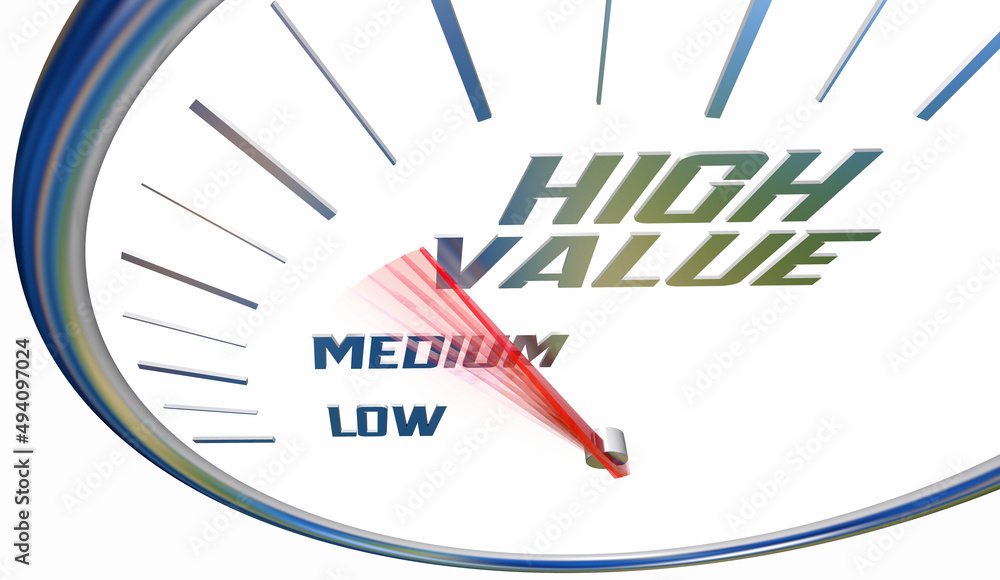 High Value Speedometer Measure Increase Rising Worth Importance 3d ...