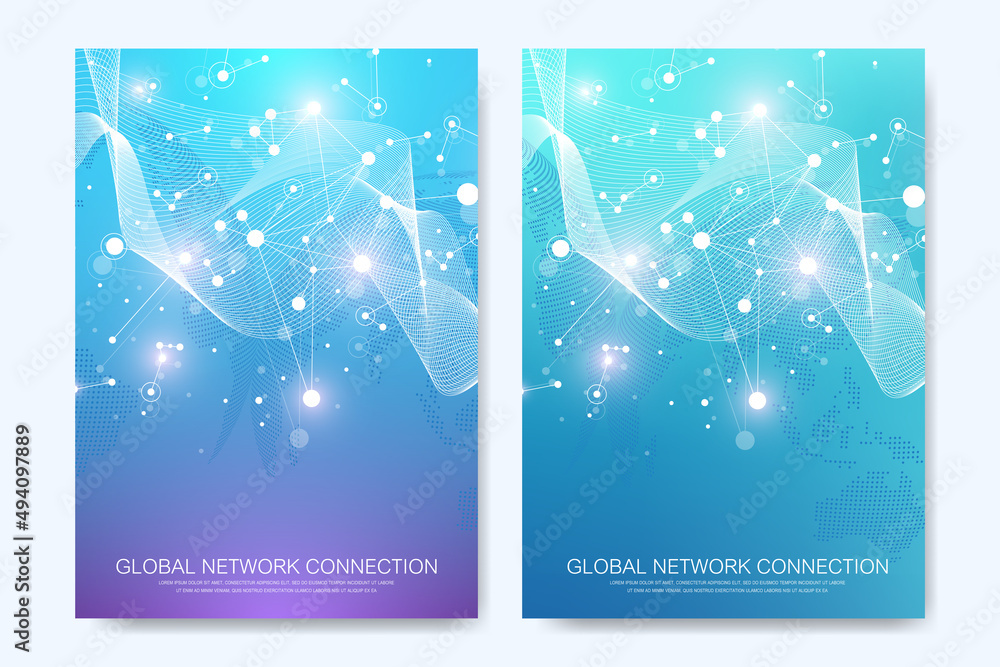 Futuristic tech cover design for brochures, flyers, booklets, placards ...