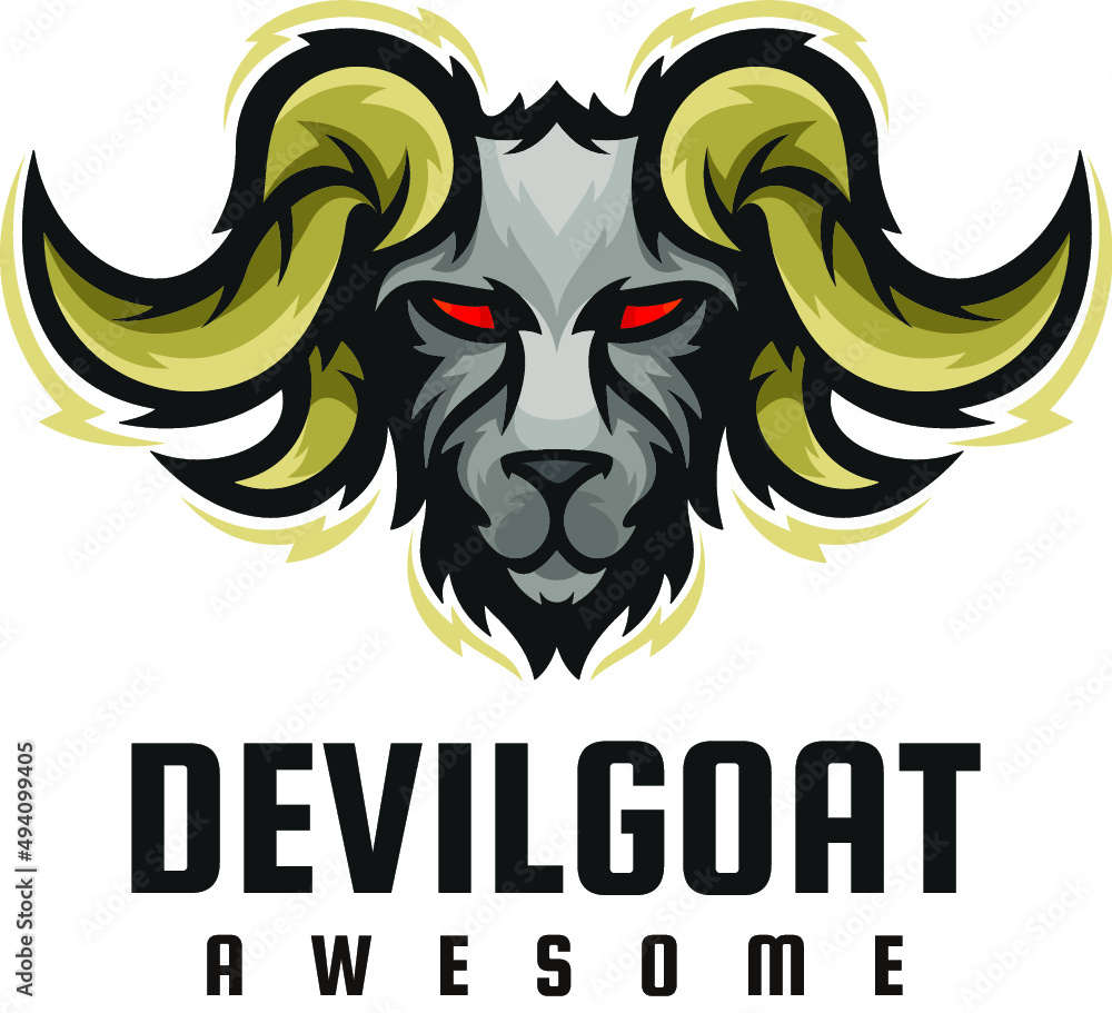 Devil Goat Character Mascot Logo Stock Vector | Adobe Stock