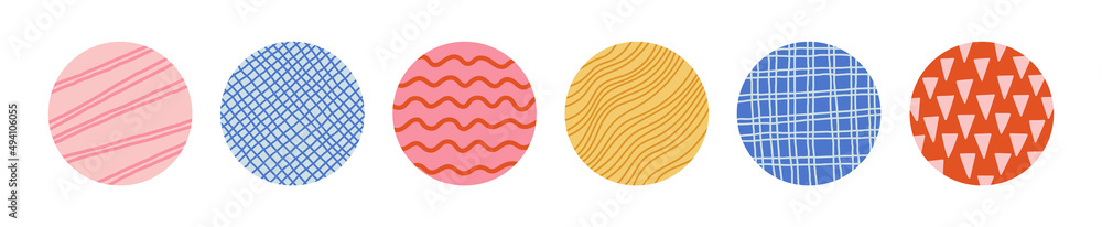 Big set of abstract round icons with geometric patterns. Can be used as ...