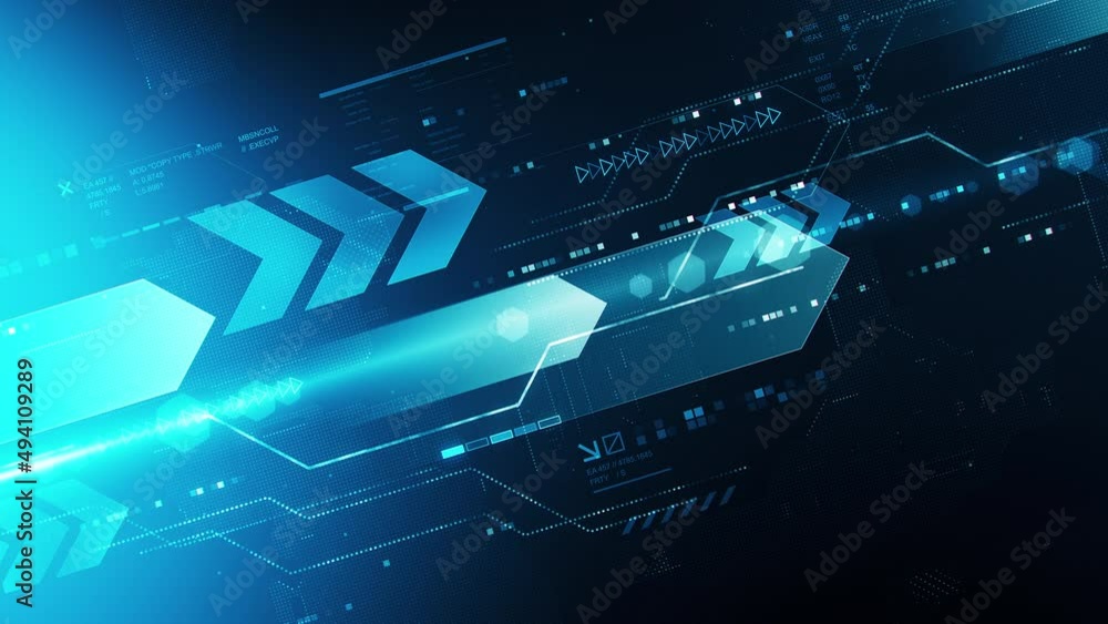 Abstract technology background with digital flow particles. Futuristic ...