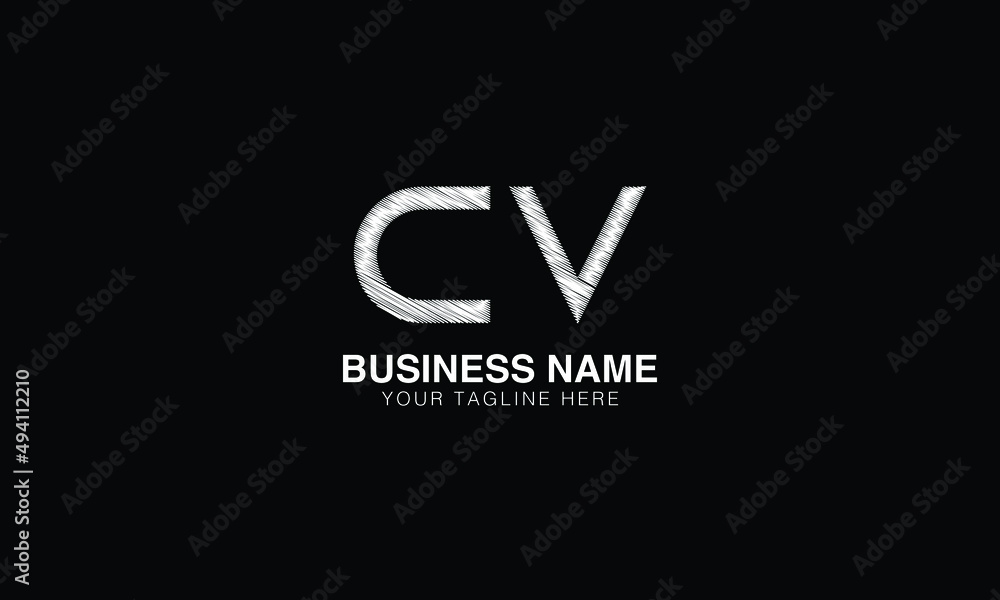 CV, V, cv initial logo | initial based abstract modern minimal creative logo, vector template ...