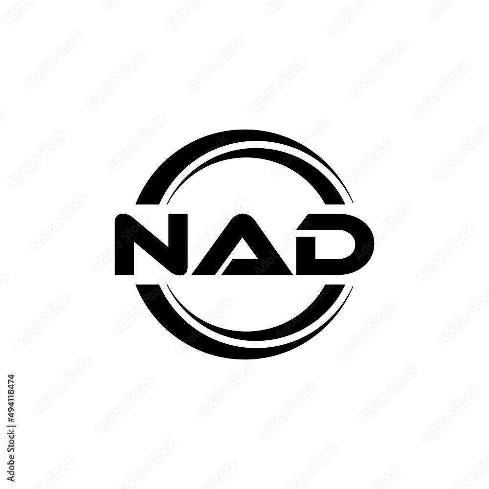 Vecteur Stock NAD letter logo design with white background in ...