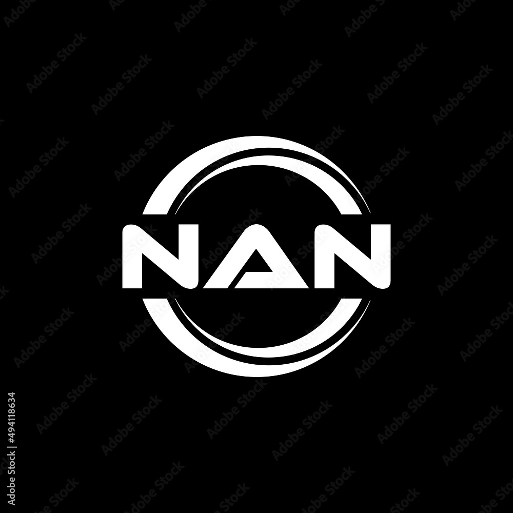 NAN letter logo design with black background in illustrator, vector ...