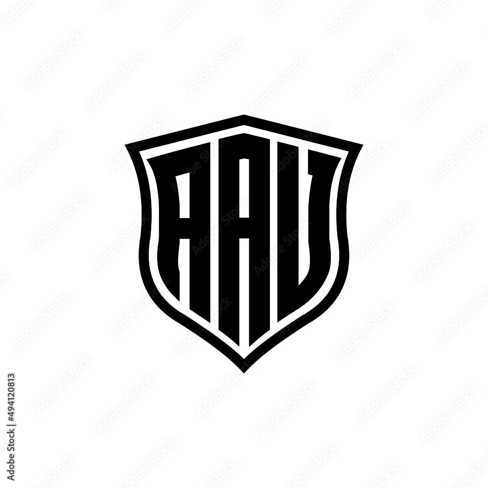 AAU letter logo design with white background in illustrator, cube logo ...