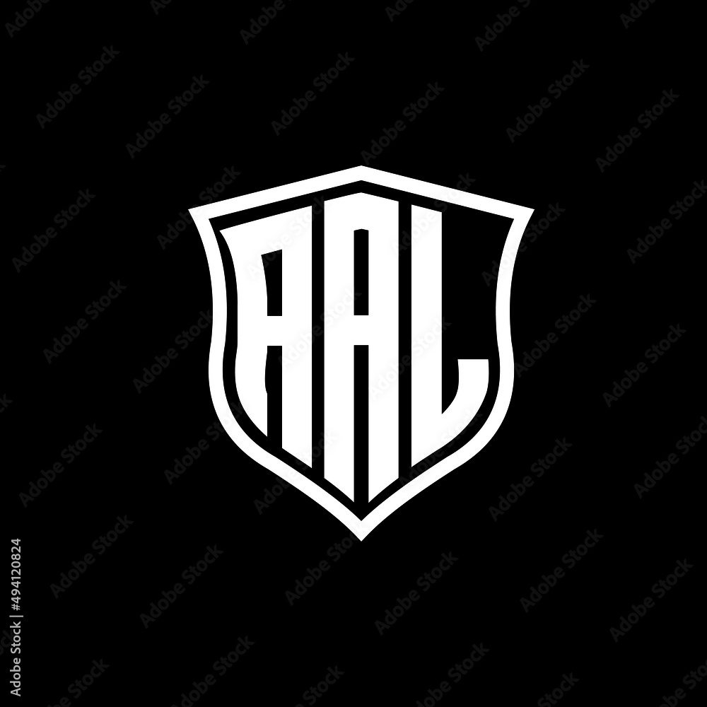 AAL letter logo design with black background in illustrator, cube logo ...