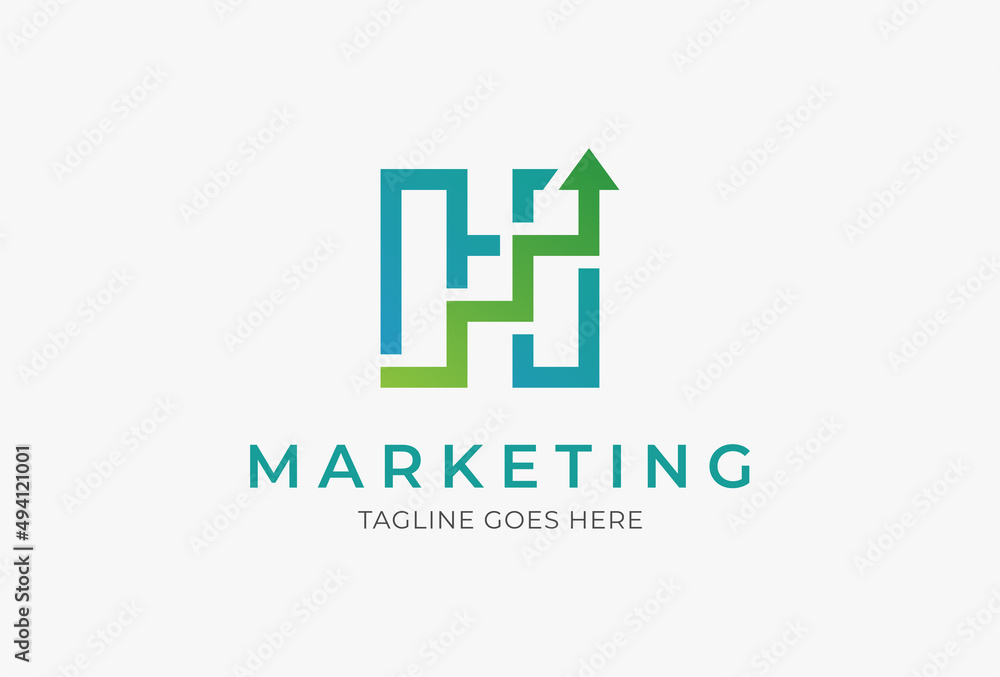 Letter H Trade Marketing logo design inspiration Stock Vector | Adobe Stock