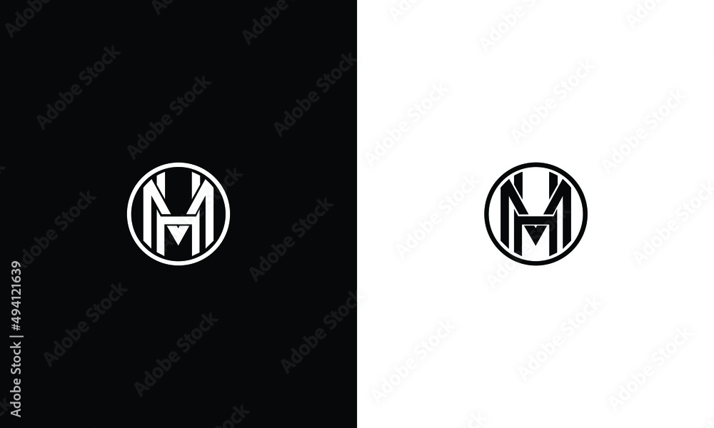 HM MH logo design concept with background. Initial based creative ...