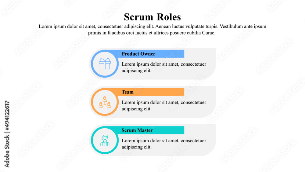 Infographic presentation template of agile scrum roles. Stock Vector ...