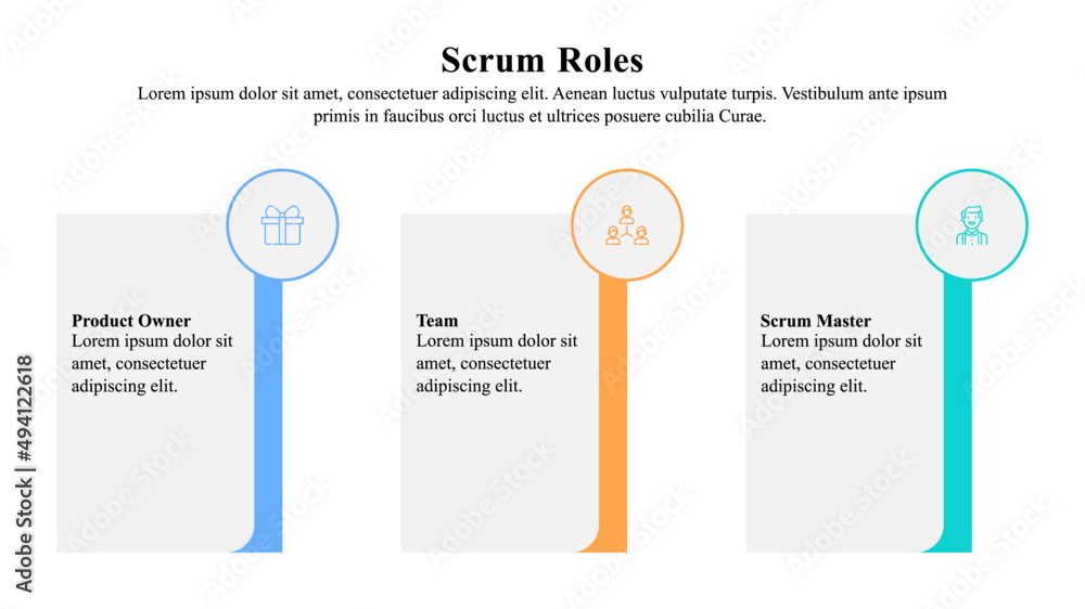 Infographic presentation template of agile scrum roles. Stock Vector ...