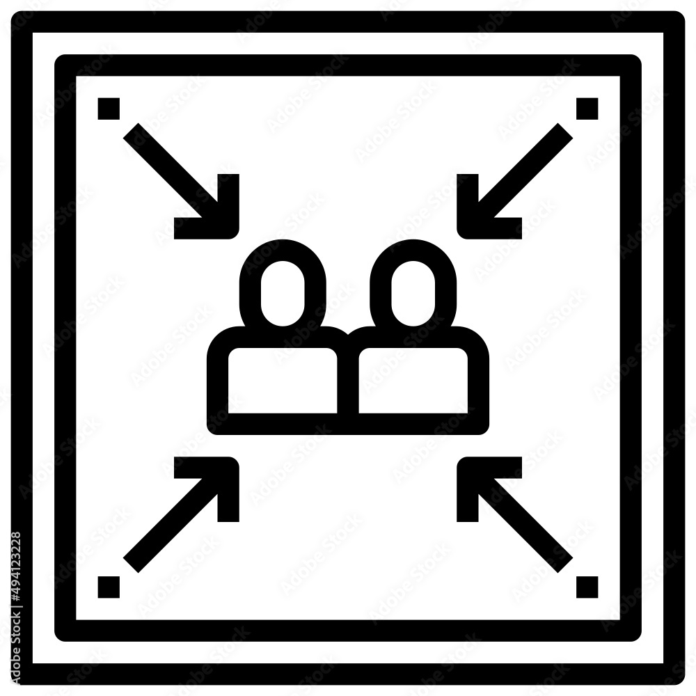ASSEMBLY POINT line icon,linear,outline,graphic,illustration Stock ...