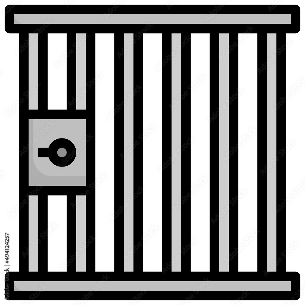 JAIL filled outline icon,linear,outline,graphic,illustration Stock ...