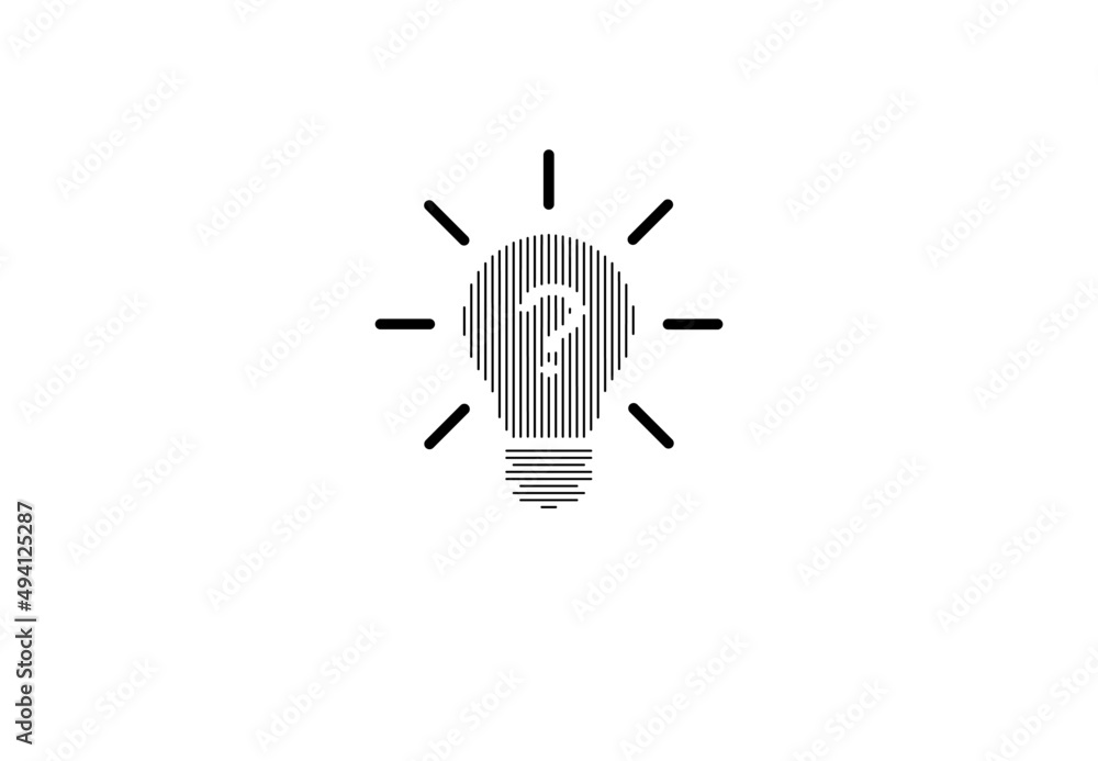 thin line Light Bulb question mark icon vector isolated on white ...
