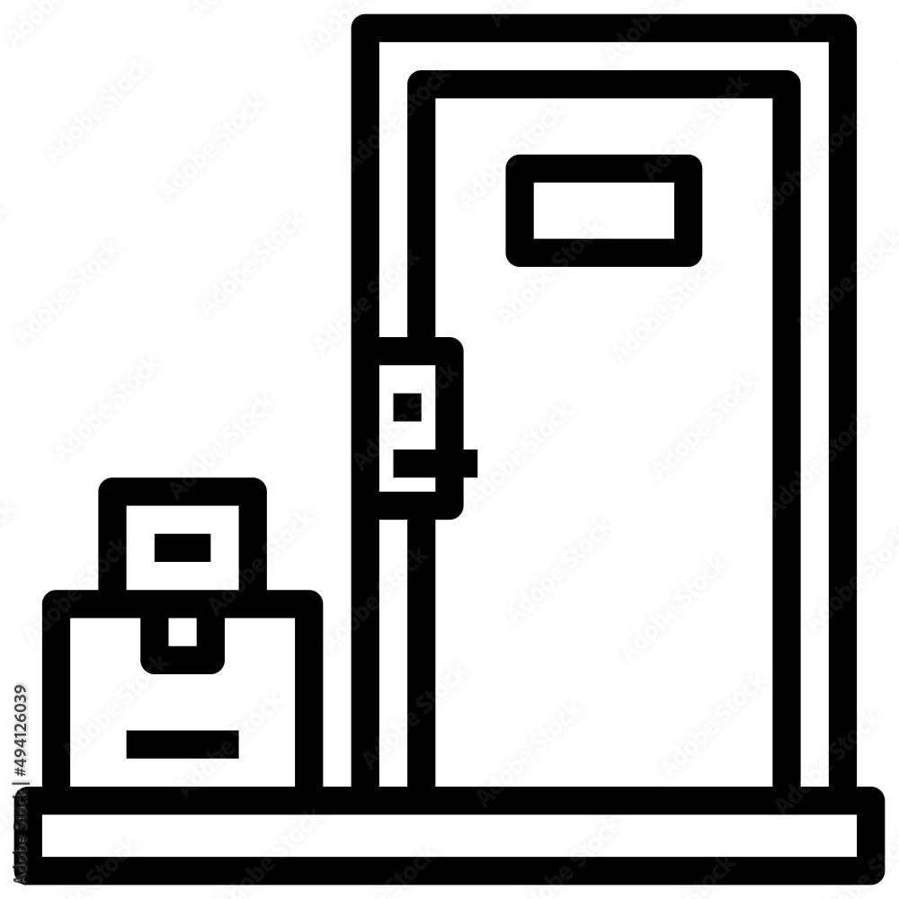 DOOR DELIVERY line icon,linear,outline,graphic,illustration Stock ...