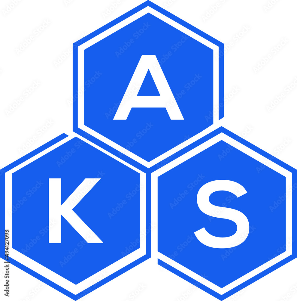 AKS letter logo design on black background. AKS creative initials ...