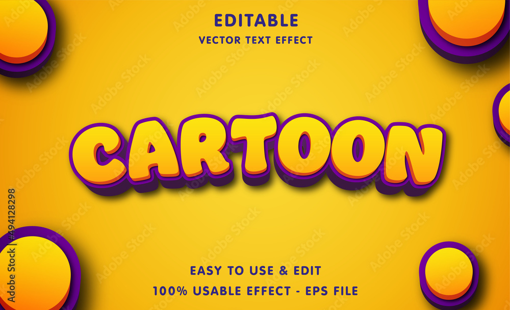 cartoon editable text effect with modern and simple style, usable for ...