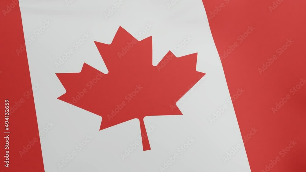 National flag of Canada waving original size and colors 3D Render, le ...