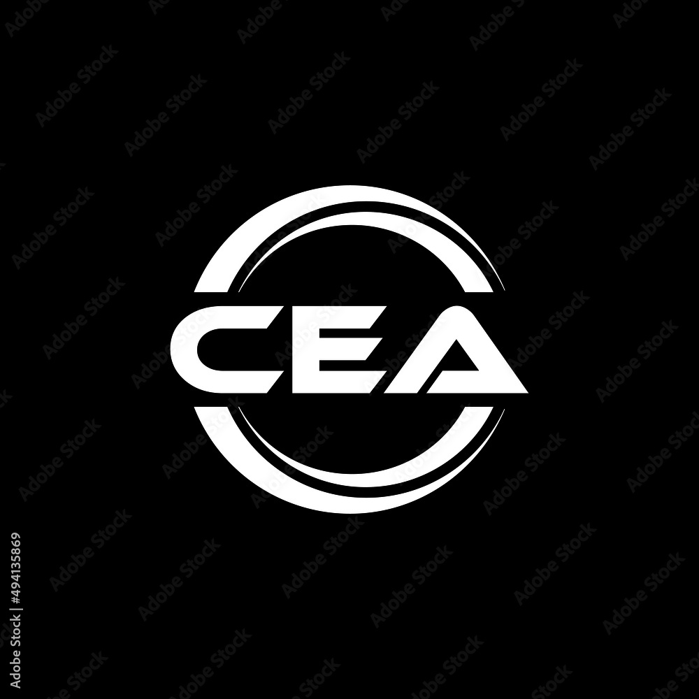 CEA letter logo design with black background in illustrator, vector ...