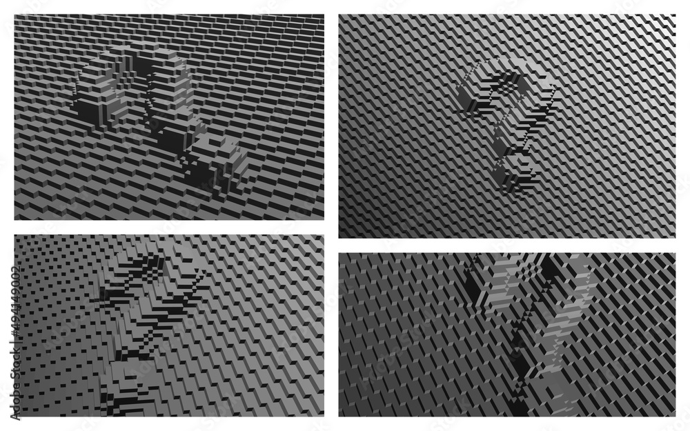 Question mark. Convex symbol for design. Modern background with cubes ...