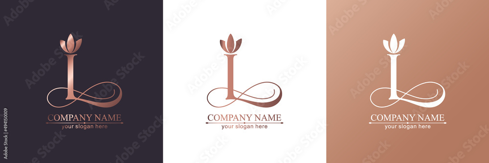 L logo or monogram. L Letters of the alphabet Initials. Beautiful logo ...