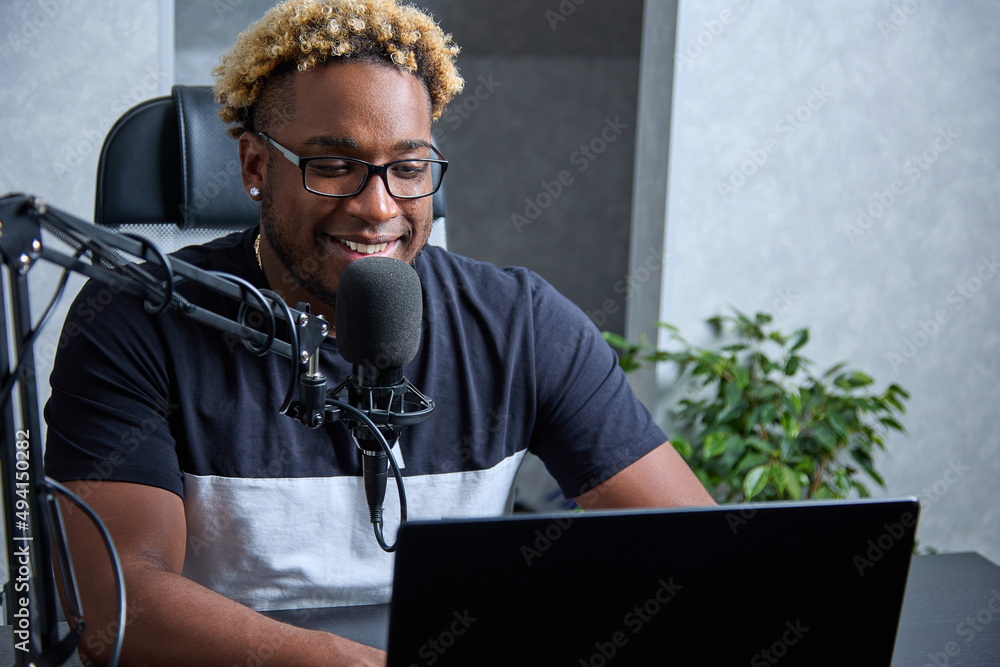 The popular host of the online radio studio broadcasts live with the ...