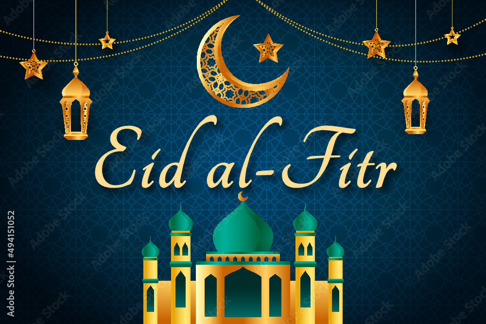 Vector Illustration of Eid Al-Fitr Background for Muslim Community ...