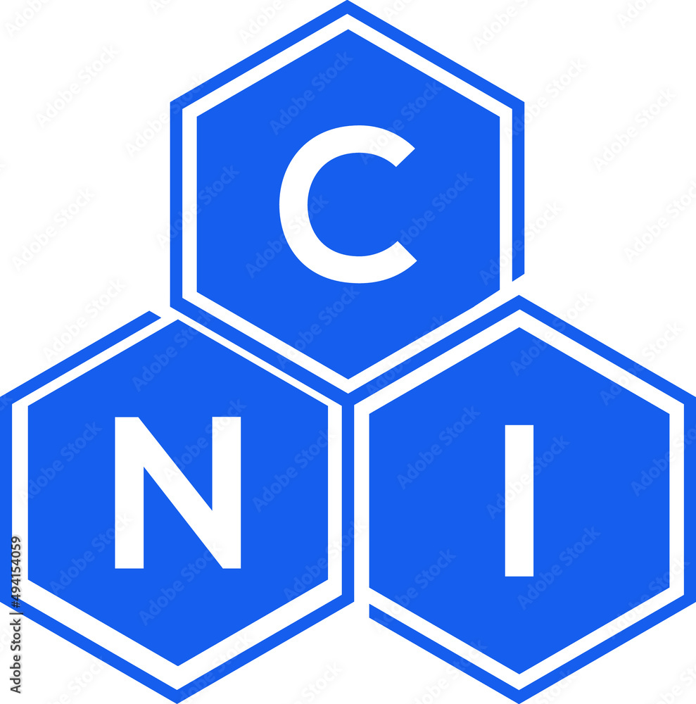 CNI letter logo design on black background. CNI creative initials ...