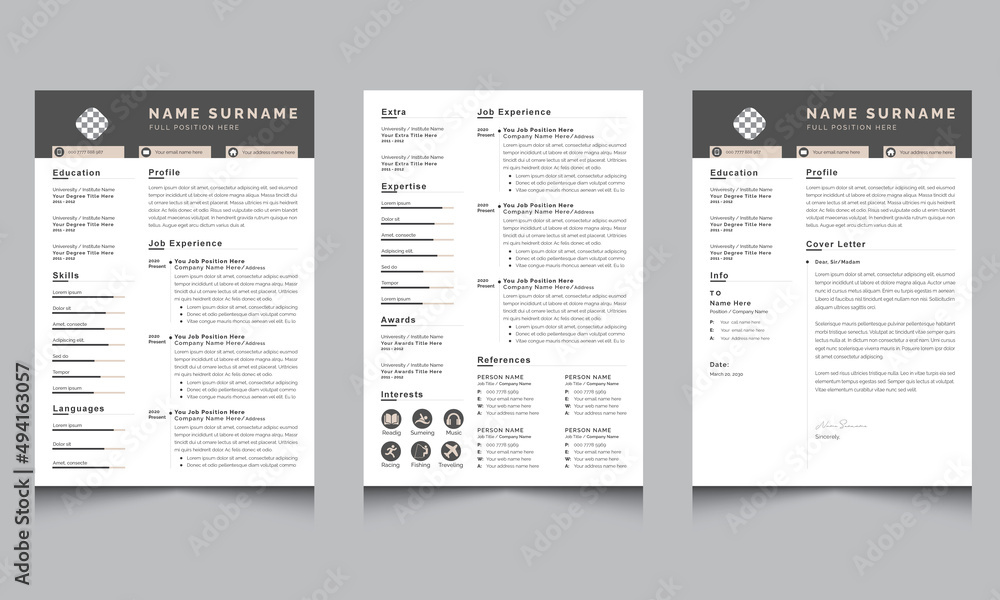 Clean and Professional Resume Layout, Creative Cover Letter and Resume ...