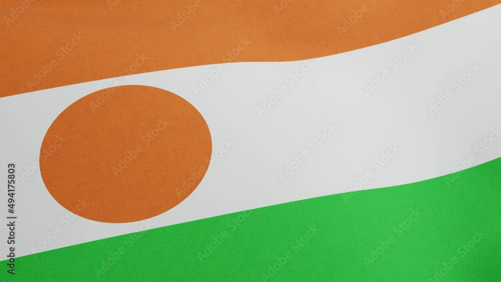 National flag of Niger waving original size and colors 3D Render ...