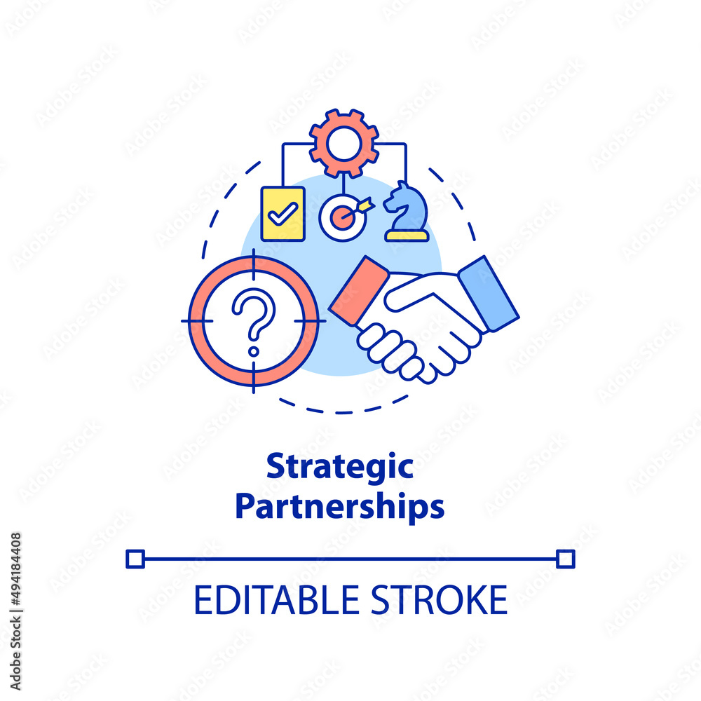 Strategic partnerships concept icon. Cooperation process. Business ...