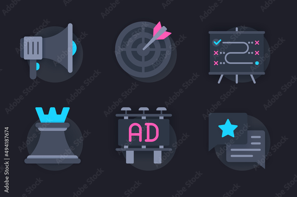 Marketing web concept of 3d paper icons set. Pack flat pictograms of ...