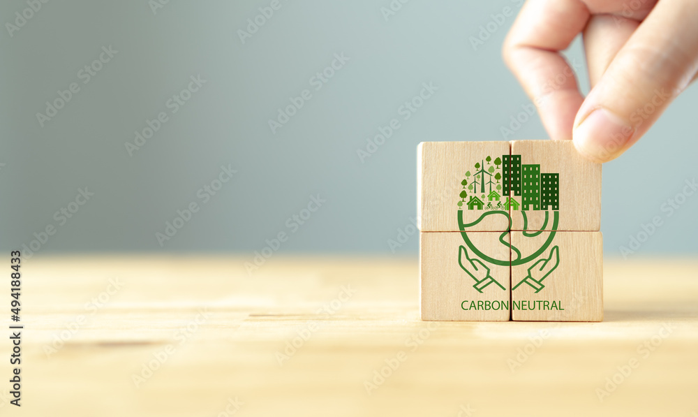 Carbon neutral, net zero emissions concept. Climate neutral long term ...