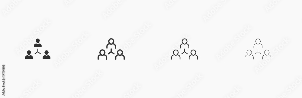 3 people in triangle flat illustration for people network and ...