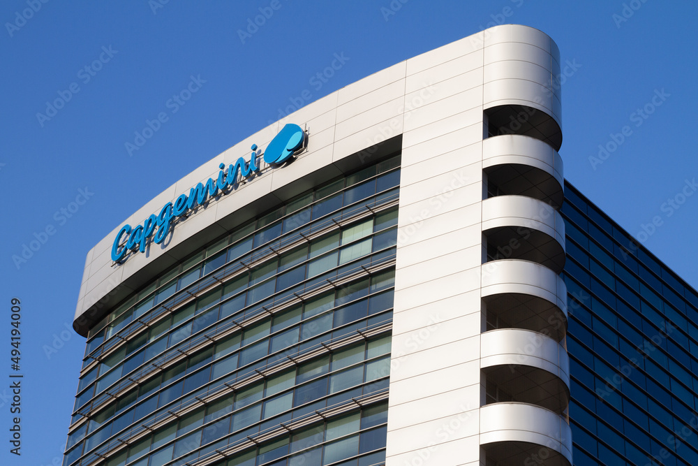 Capgemini SE logo sign. IT services and consulting company. French ...