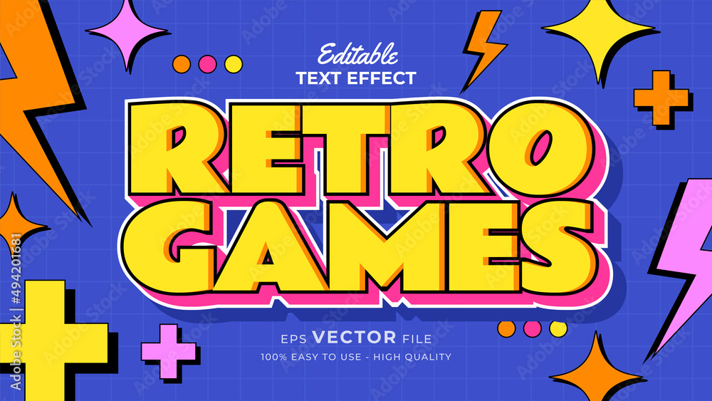 Editable text style effect - retro old school cartoon text in groovy ...