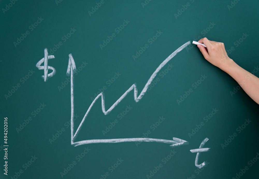 Hand showing dollar growth chart Stock Photo | Adobe Stock