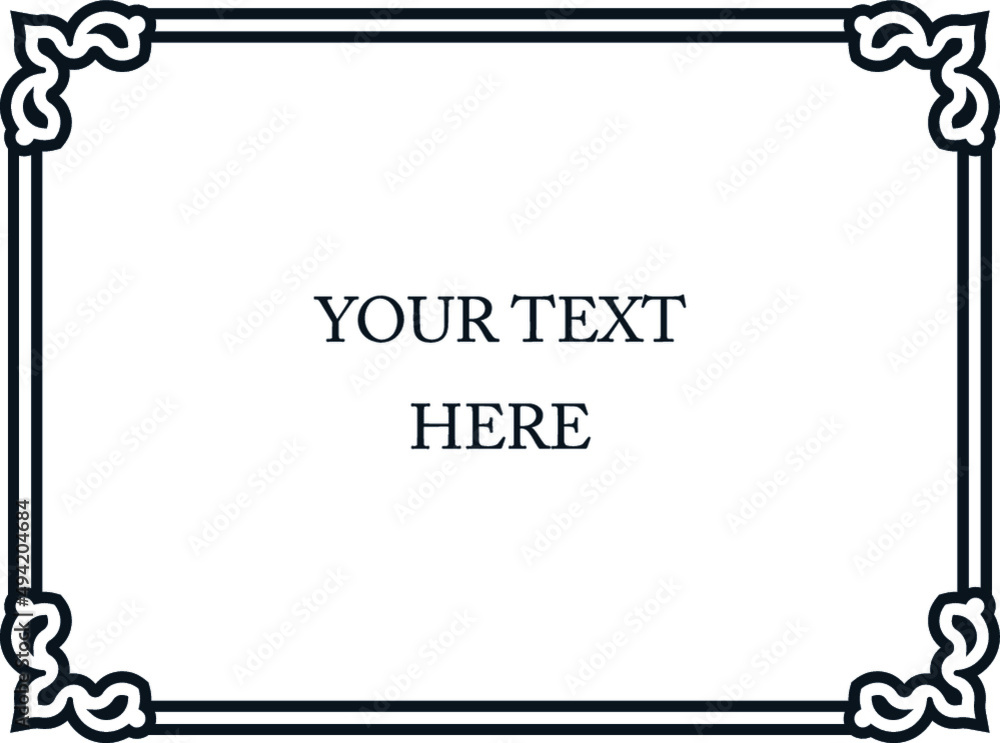 Vector border frame. Background or display window decoration. Simple ...