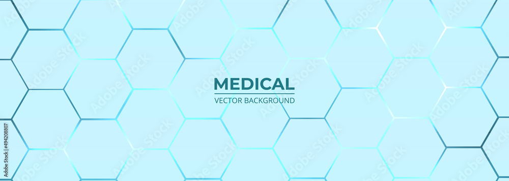 Light blue abstract wide medical background science concept with ...
