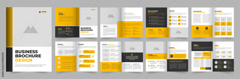 Fototapeta mapa świata dla dzieci Business Brochure Template Design and ...