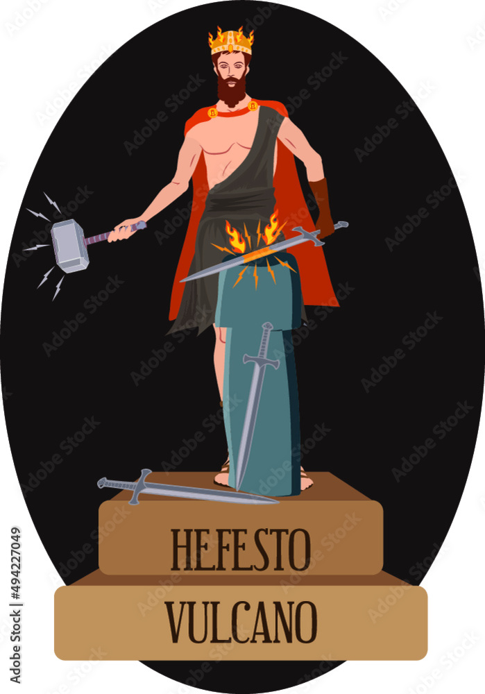 Vector illustration isolated of mythological God Greek and Roman ...