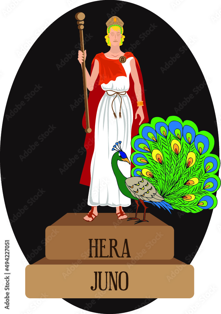 Isolated vector illustration of greek and roman mythological goddess ...