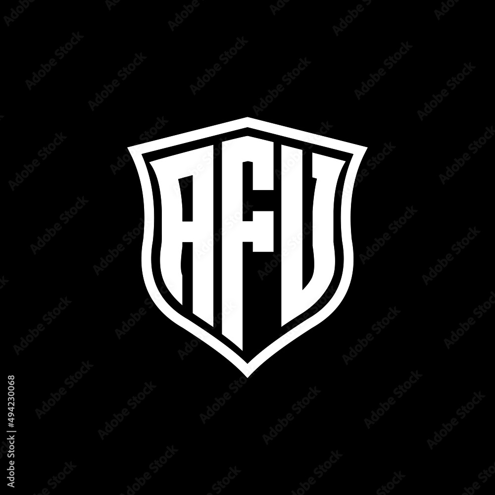 AFU letter logo design with black background in illustrator, vector ...