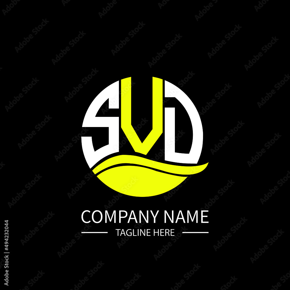 SVD logo monogram isolated on circle element design template, SVD ...
