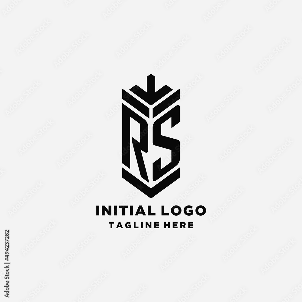 Initials RS shield logo design, creative monogram logo inspiration ...